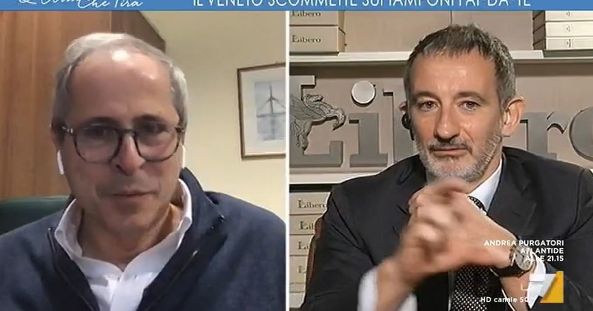 Pietro Senaldi ad Andrea Crisanti a L'aria che tira: "Quella è vera ...