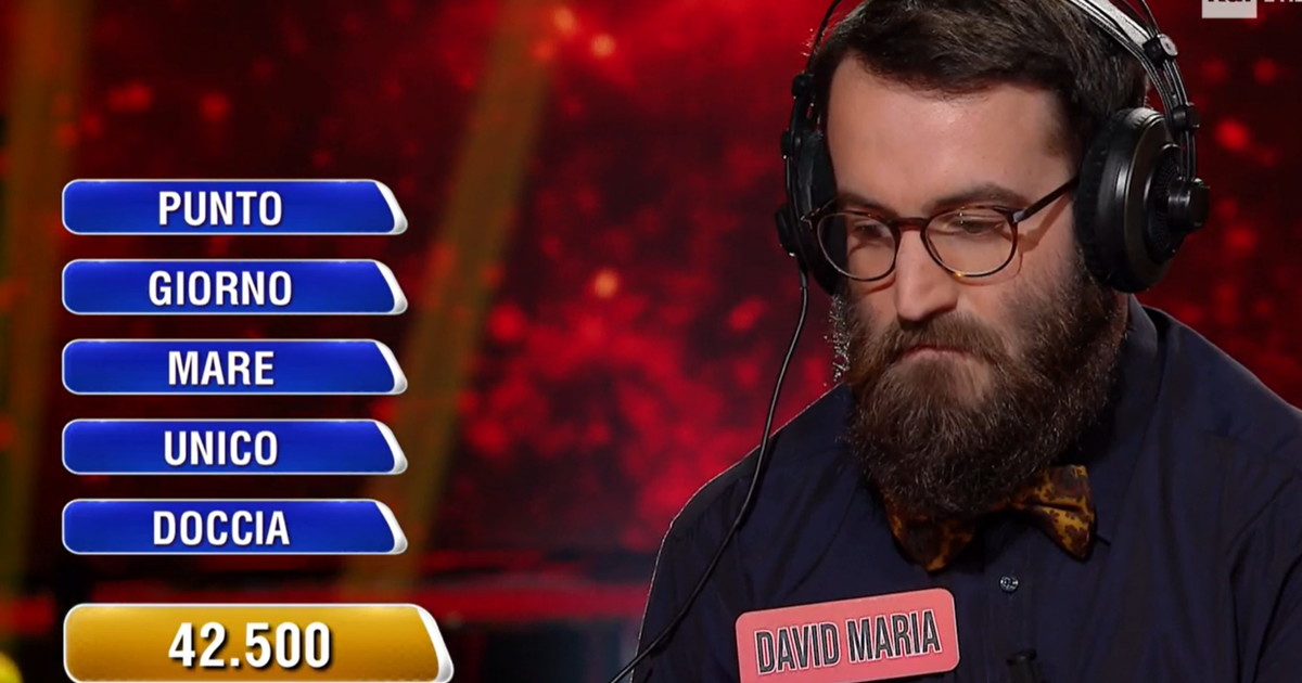 L'Eredità, Liorni terrorizza David Maria: "Mi pare sia il più alto ...