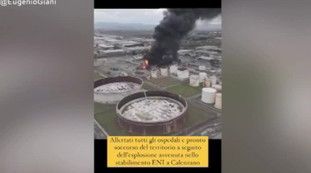 Calenzano, il video dell'incendio dopo l'esplosione alla raffineria ...